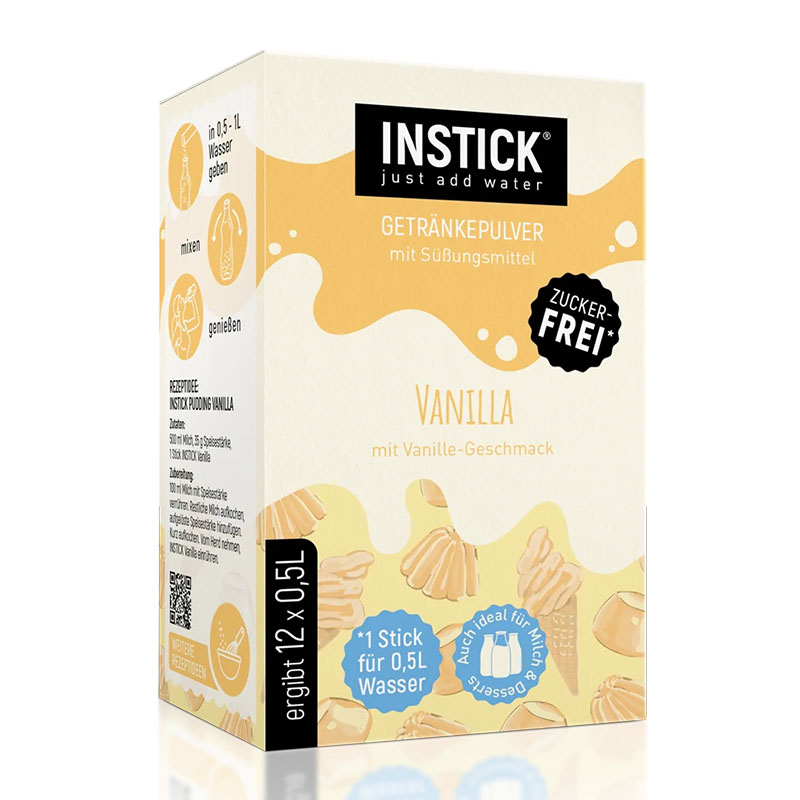 InStick مسحوق شراب بدون سكر بطعم الفانيلا 12 كيس 24غ – Shofankom Health ...